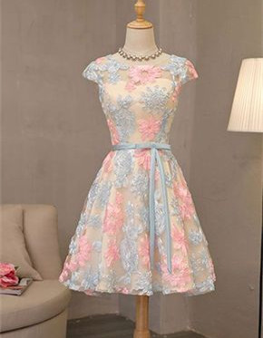 Cute Round Neck Short Prom Dress, Cute Homecoming Dress on Luulla